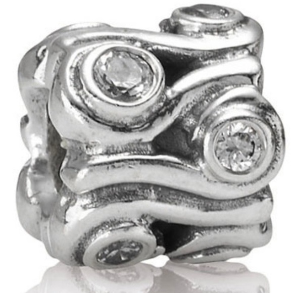 Pandora | Jewelry | Authentic Pandora Ocean Wave With Clear Cz Charm ...